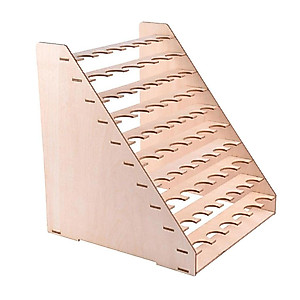 simhoa 65 Holes Craft Paint Epoxy Tool Wooden Organizer Storage Rack Stand Holder, 30x32x35cm
