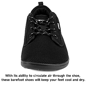 Geweo Barefoot Shoes Women Minimalist Sneakers for Men Extra Wide Toe Box Zero Drop Sole Flat Running Walking Footwear Weightlifting Size 11.5 Women/10 Men Casual Breathable Lightweight Black 43
