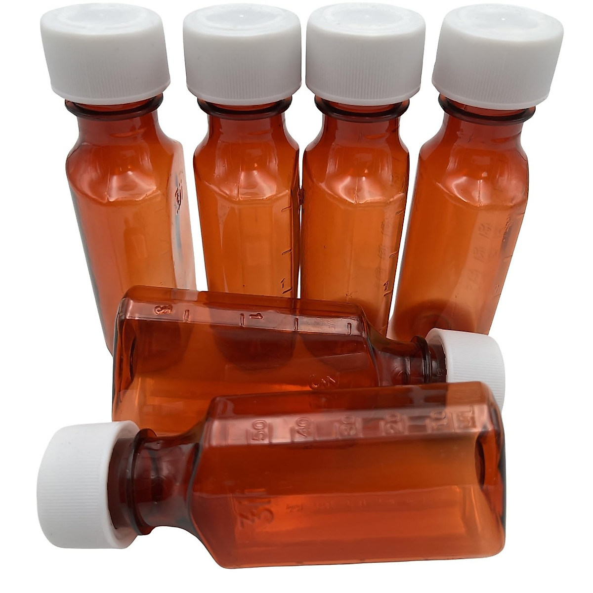 Sandhill Tools Premium Oval Plastic Liquid Medicine Bottles with Child Resistant Caps 2 Oz (60 ml), Pharmacy Leak Proof Travel Graduated Empty Containers (Pack of 12)