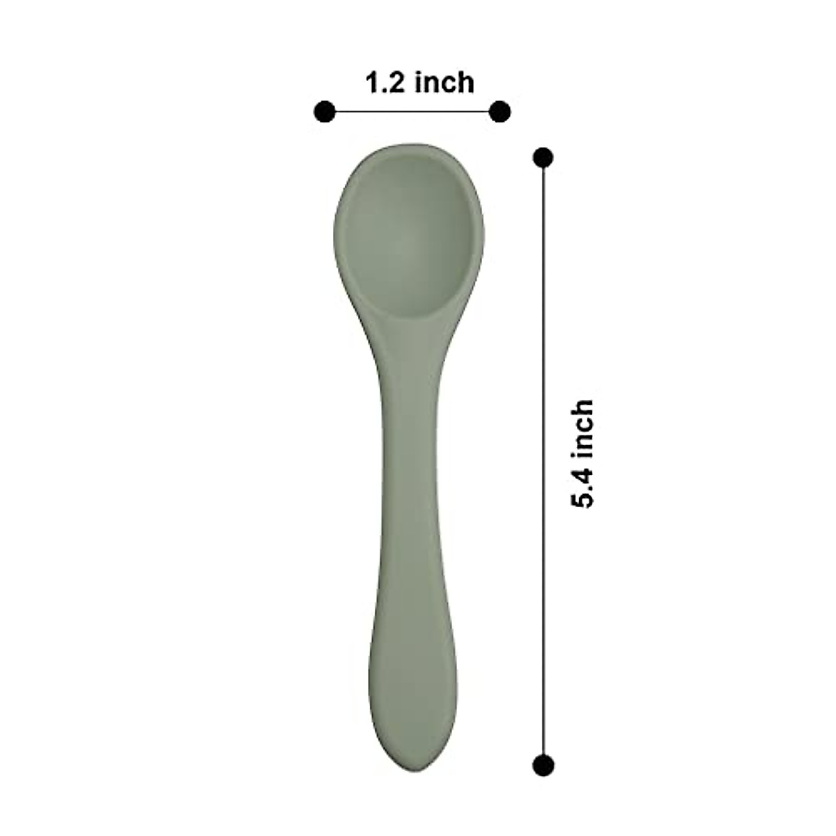 PandaEar Stay Put Silicone Suction Bowl| with Silicone Spoon BPA Free| Babies Toddlers Infants (Green)