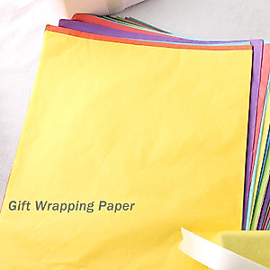 3 otters 120 Sheets Tissue Paper for Gift Bags, Colorful Gift Wrapping Tissue Paper 20x14 Inch Art Craft Paper for Wedding Birthday Party 20 Assorted Colors