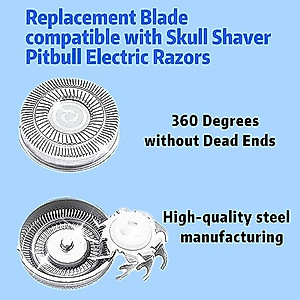 8 PCS Shaver Head Replacement Blade compatible with Skull Shaver Pitbull Electric Razors Replacement Blades for Mens Shaver