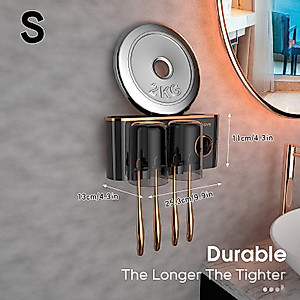 iHave Toothbrush Holders Bathroom Accessories with Toothpaste Dispenser, 2 Cups Toothbrush Holder Wall Mounted Bathroom Decor