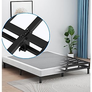 UOMEUR King Box Spring,5 Inch Low Profile Box Spring for King Bed,3500lbs Heavy Duty Metal Mattress Foundation Support with Easy Clean Fabric Cover,Non-Slip/Easy Assembly/No Noise/Box Spring Only