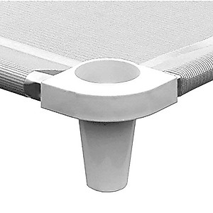 Acrimet Premium Stackable Nap Cot (Stainless Steel Tubes) (White Cot - White Feet) (1 Unit)