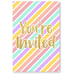 Water Slide Birthday Party Invitations with Envelopes Set of 20 Pink Flamingo Water Splash Bash Pool Birthday Party Invites Fill in Blank