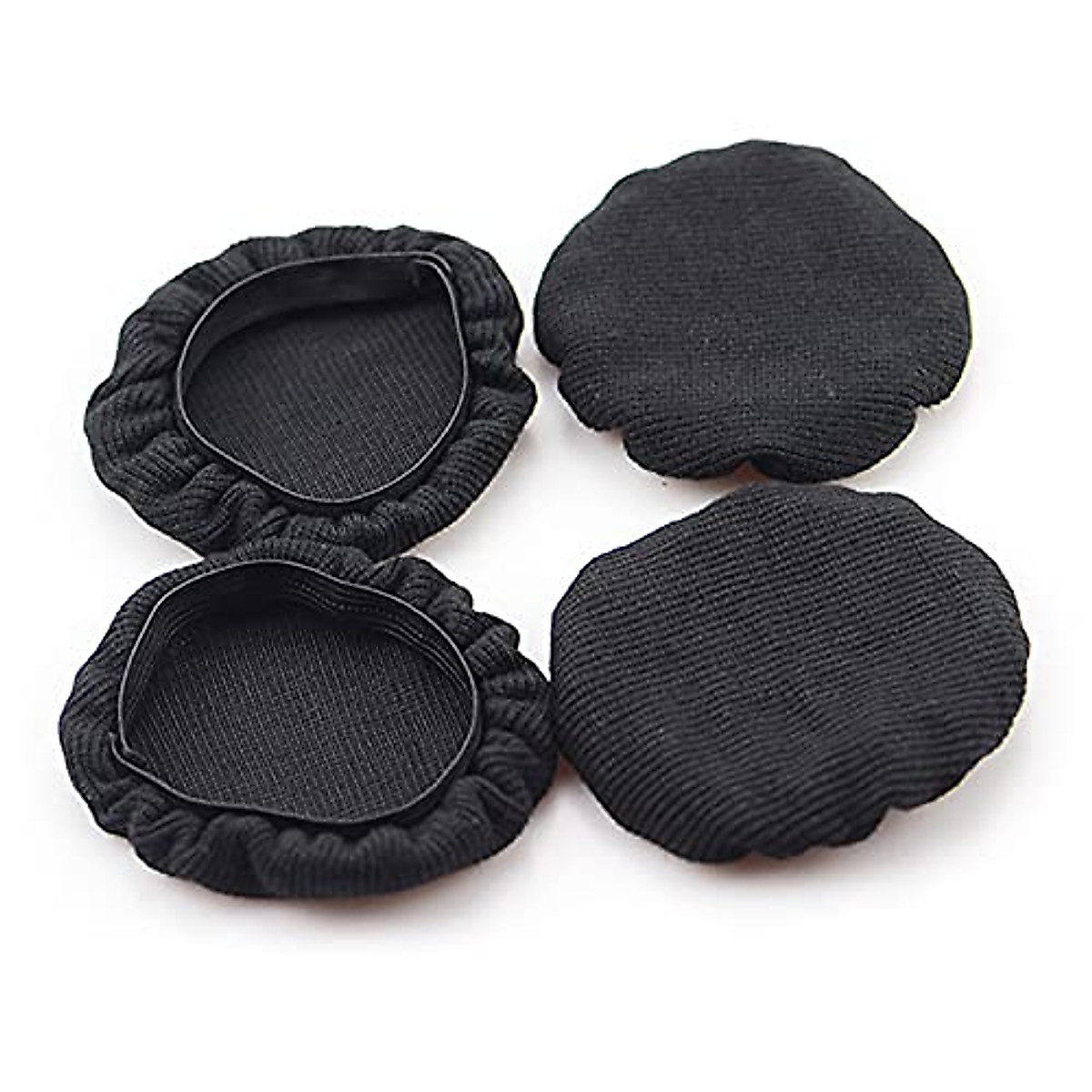 CactusAngui Ear Cushion Cover Knitted Comfortable Fabric Headphone Protector Breathable Portable Large Black