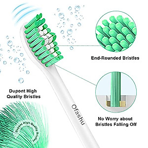 Replacement Heads for Philips Sonicare E-Series - Ofashu Brush Head Compatible with Essence Xtreme Elite Advance HX7022 HX5610 White, 6 Packs Screw-on Electric Toothbrush