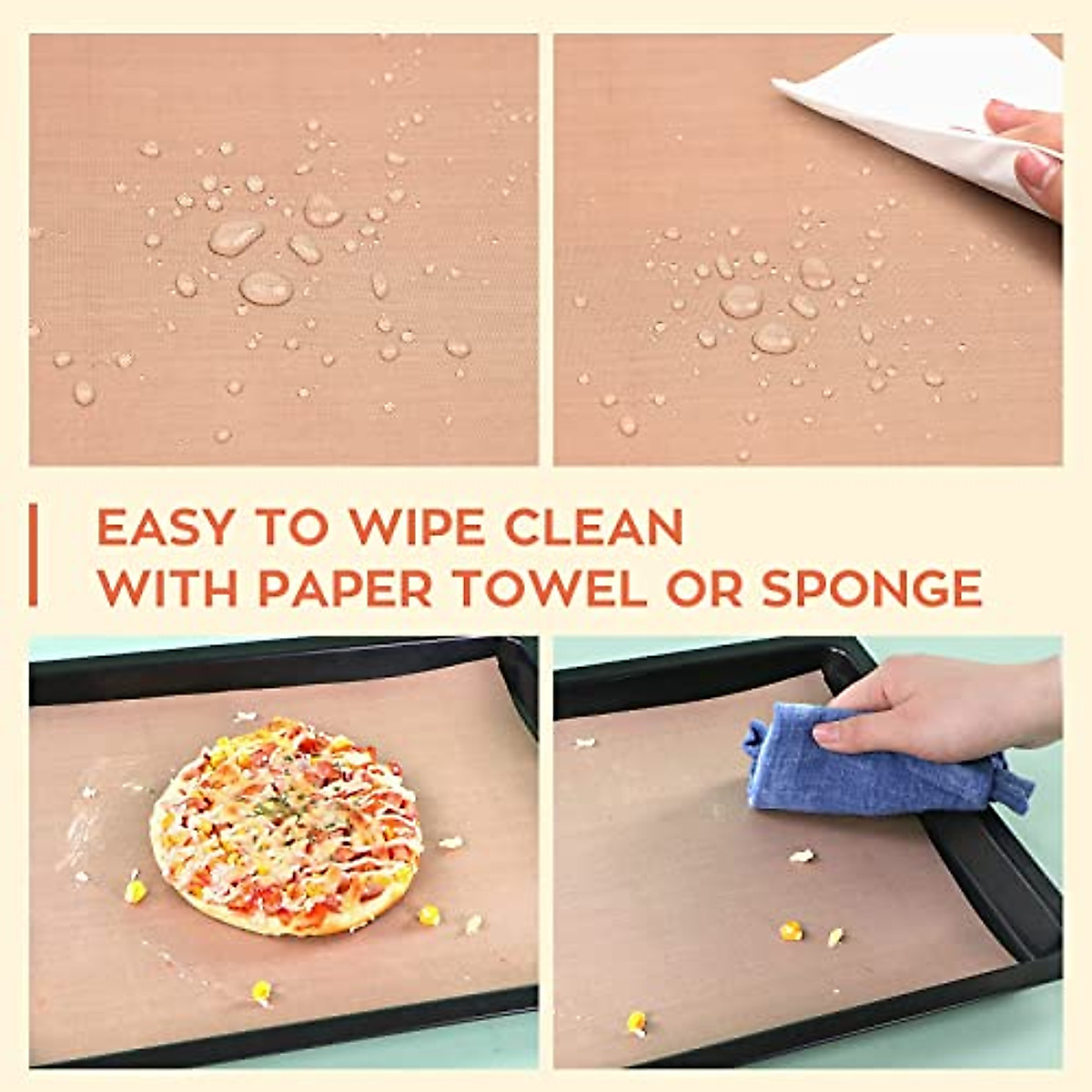 HTVRONT Teflon Sheets for Heat Press - 3 Pack Non Stick PTFE Teflon Sheet Reusable 12 x 16" Teflon Paper Heat Resistant Teflon Mat(Brown)