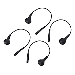 20PCS Electrode Wire - Button Type Short Copper Foil Wire - Electrode Wire Adapter for TENS Machine 5.9in Length