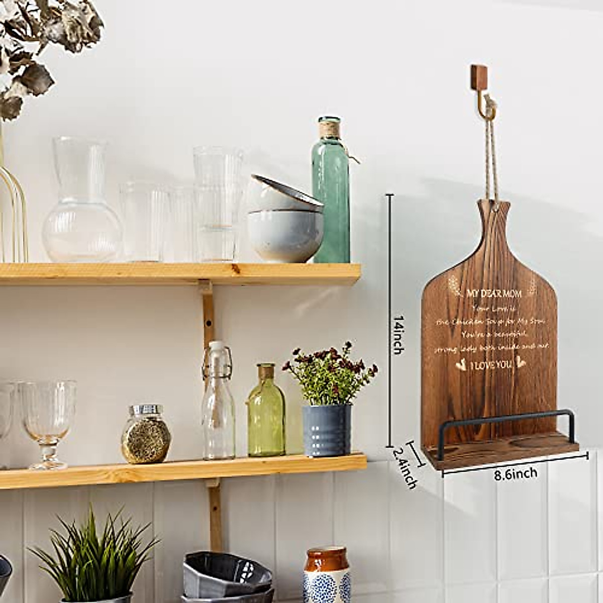 VYNOPA Retirement Gifts for Women Happy Retirement Cookbook Stand Adjustable Recipe Book iPad Rustic Holder Gift for Mom with Unique Engraved