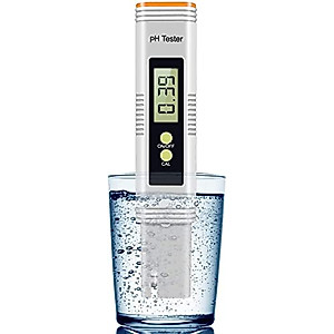 Vivibyan Digital PH Meter, PH Meter 0.01 PH High Accuracy Water Quality Tester with 0-14 PH Measurement Range for Household Drinking, Pool and Aquarium Water PH Tester Design with ATC, Orange