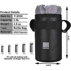 Sahoo Bike Cup Holder - Universal Insulated Velcro Bike Handlebar Water Bottle Drink Cup Holder with Cord Lock for Bike, Boat, Scooter, Bicycle Cup Holder for UTV/ATV, Walker, Golf Cart and Beach