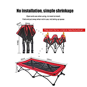 L-ELEGANT Foldable Raised Pet Bed,Portable Elevated Dog Bed with No-Slip Feet,Breathable Sturdy Pet Cot Mesh Fabric for Indoor Or Outdoor Use-Red 62x62x15cm