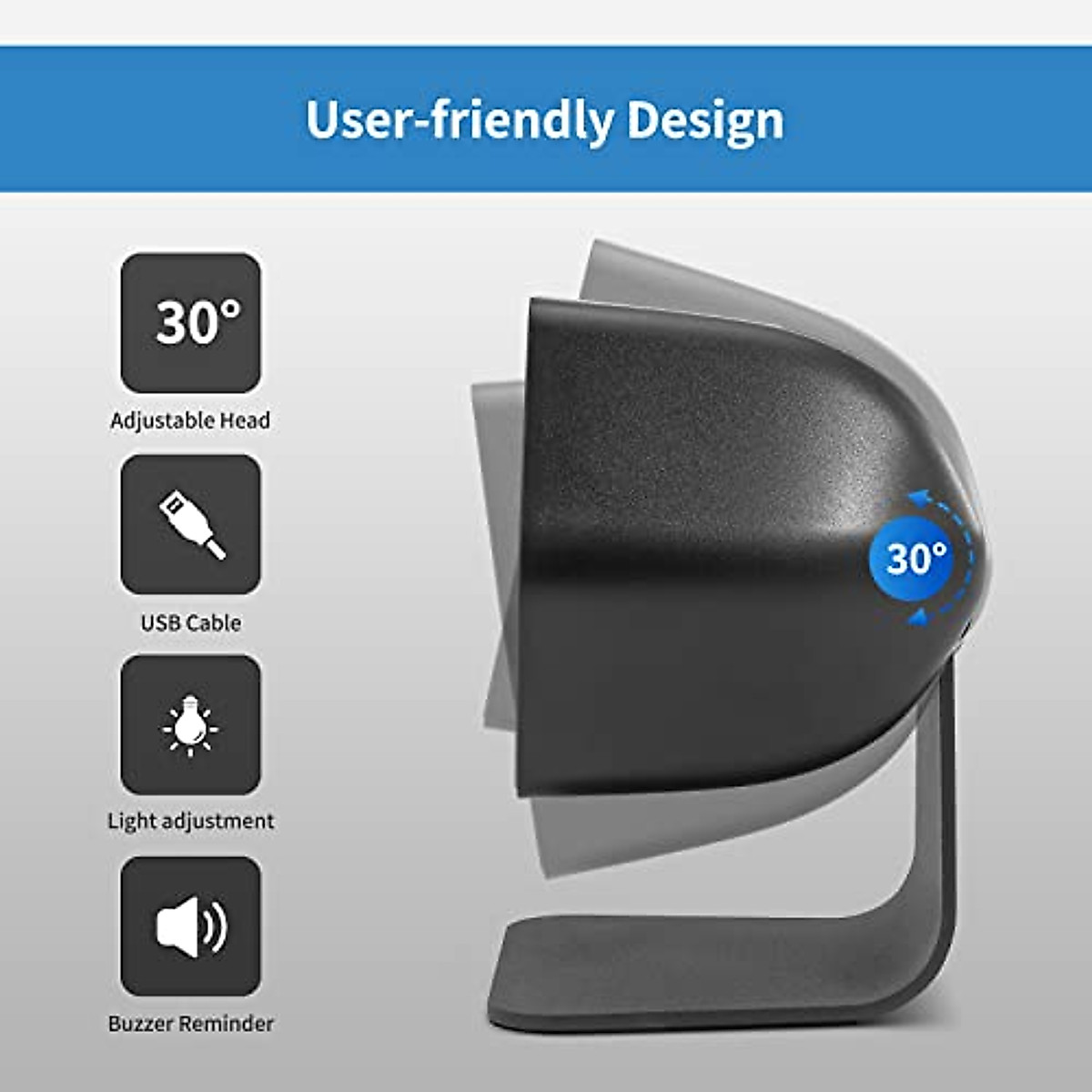 NETUM Desktop QR Barcode Scanner Omnidirectional, Hands-Free Automatic 2D 1D Bar Code Reader Platform Scan PDF417 on ID Card, Driver's License for Supermarket Library Retail Store NT-7060