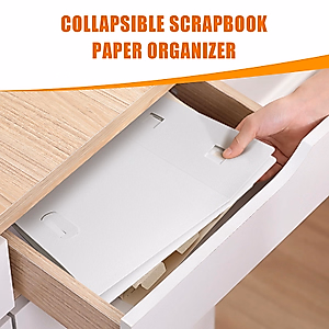 Foldable Scrapbook Paper Storage Organizer, 12x12 Scrapbook Paper Storage, Plastic File Organizer, White, 3 Pack