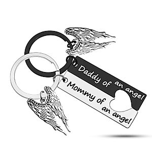 Baby Memorial Keychain Sympathy Gifts for Infant Baby Loss Miscarriage Gift Remembrance Keyring Mother Miscarriage Remembrance Key Chain Gift Jewelry Miscarriage Keepsake for Loss Child of Dad Mom