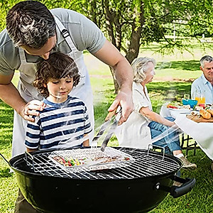 Skyflame Portable Grill Basket, Rustproof Stainless Steel Barbecue Grilling Basket for Most Outdoor Grilling Vegetables Fishes Shrimp Steak Meat Chops Kabob