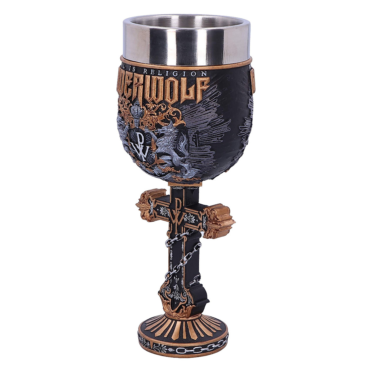 Nemesis Now Powerwolf Metal is Religion Rock Band Goblet, Resin, Black, Officially Licensed Powerwolf Merchandise, Cast in The Finest Resin, Expertly Hand-Painted