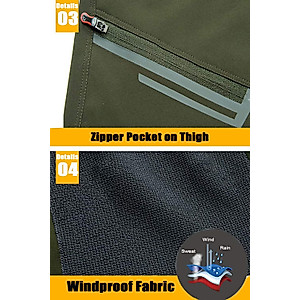 MAGCOMSEN Ski Pants Men Waterproof Pants Hiking Pants Mens Work Pants Winter Pants Snow Pants Softshell Pants Snowboard Pants Men Black