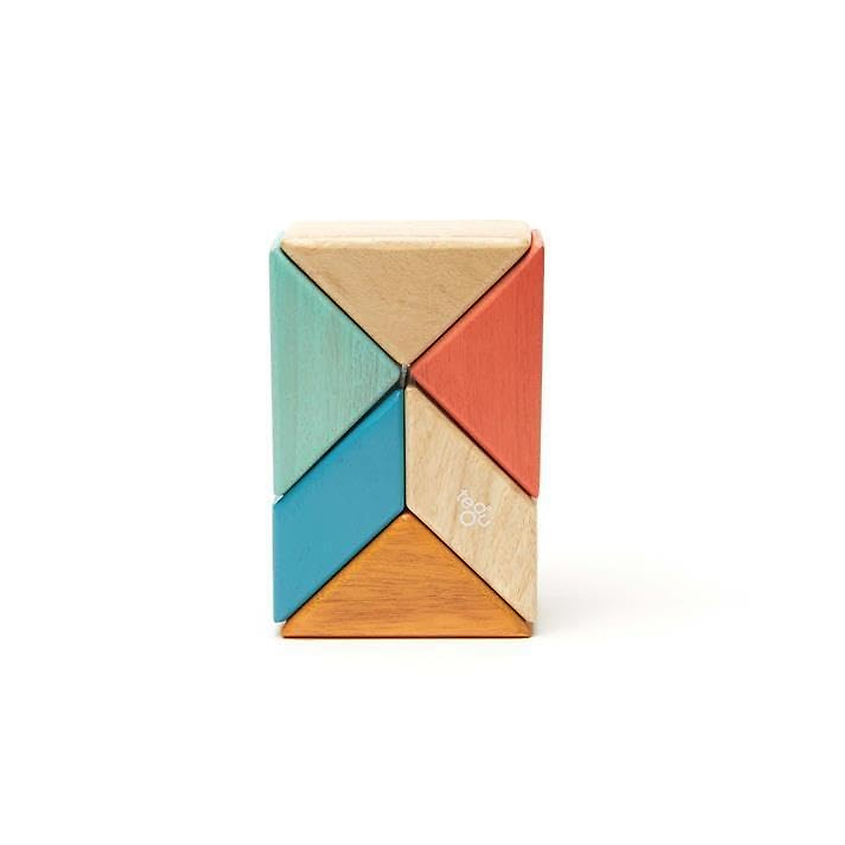 6 Piece Tegu Pocket Pouch Prism Magnetic Wooden Block Set, Sunset