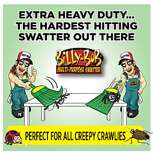 BILLY-BOB Multi-Purpose Heavy Duty Fly Swatter - 2 Pack - Fly Swatter with Bug Scooping Compartments