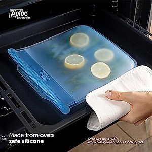 Ziploc Endurables Small, Medium, and Large Pouch, Reusable Silicone Bags and Food Storage Meal Prep Containers for Freezer, Oven, and Microwave, Dishwasher Safe