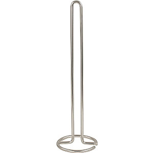 Spectrum Euro Toilet Tissue Holder (Satin Nickel) - Free-Standing Toilet Paper Roll Reserve & Storage for Bathroom