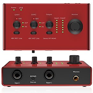 USB Audio Interface with 1x XLR/TRS 1x 1/4" 2X RCA USB (AU13)
