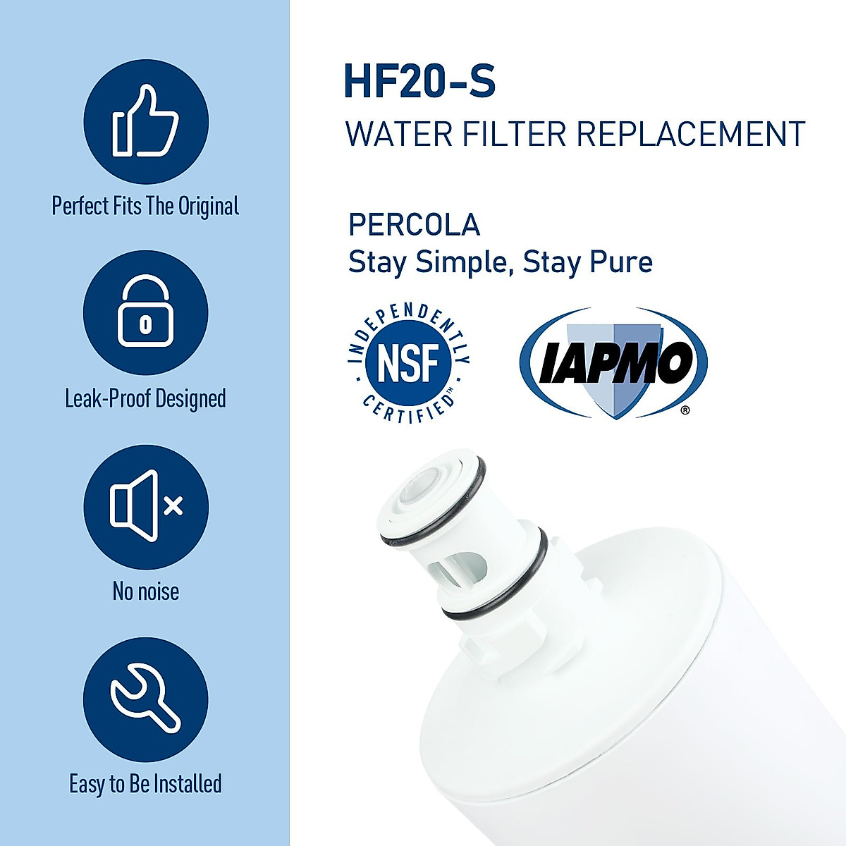 PERCOLA 9980 Water Filter, NSF 42, 53 & 401 Certified Filter Replacement for Kenmore 46-9980, 469980, 9980-KM, 9980 (replaces ADQ74793502) AGF80300805 (3 Pack)