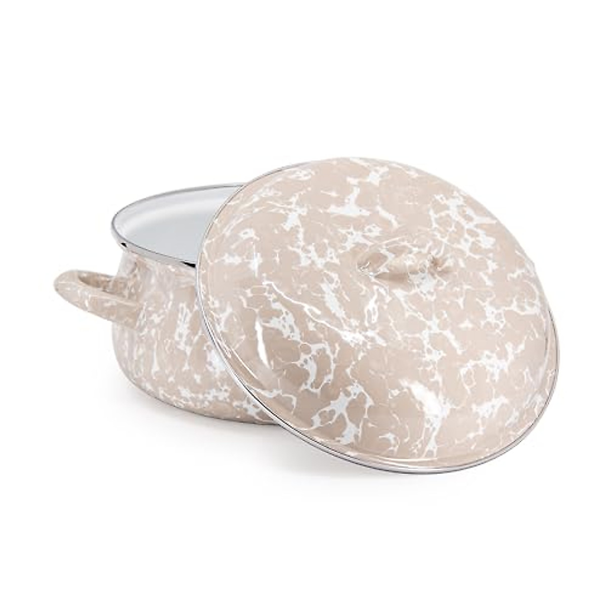 Golden Rabbit Enamelware - 4qt Dutch Oven (Taupe Swirl)