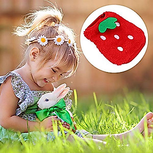 Winter Warm Fleece Bunny Rabbit Clothes Small Pets Strawberry Warm Vest Small Animals Costume Accessories for Hamster Guinea Pig Chinchilla Ferret 3XS Red