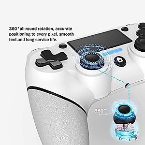 MAOMIEMIE PS-4 Controller, PS-4 Controller Wireless for Play-Station 4/3/Pro/Slim/PC, Wireless PS-4 Remote Controller with Dual Vibration/Turbo/Touch Pad/6-Axis Motion