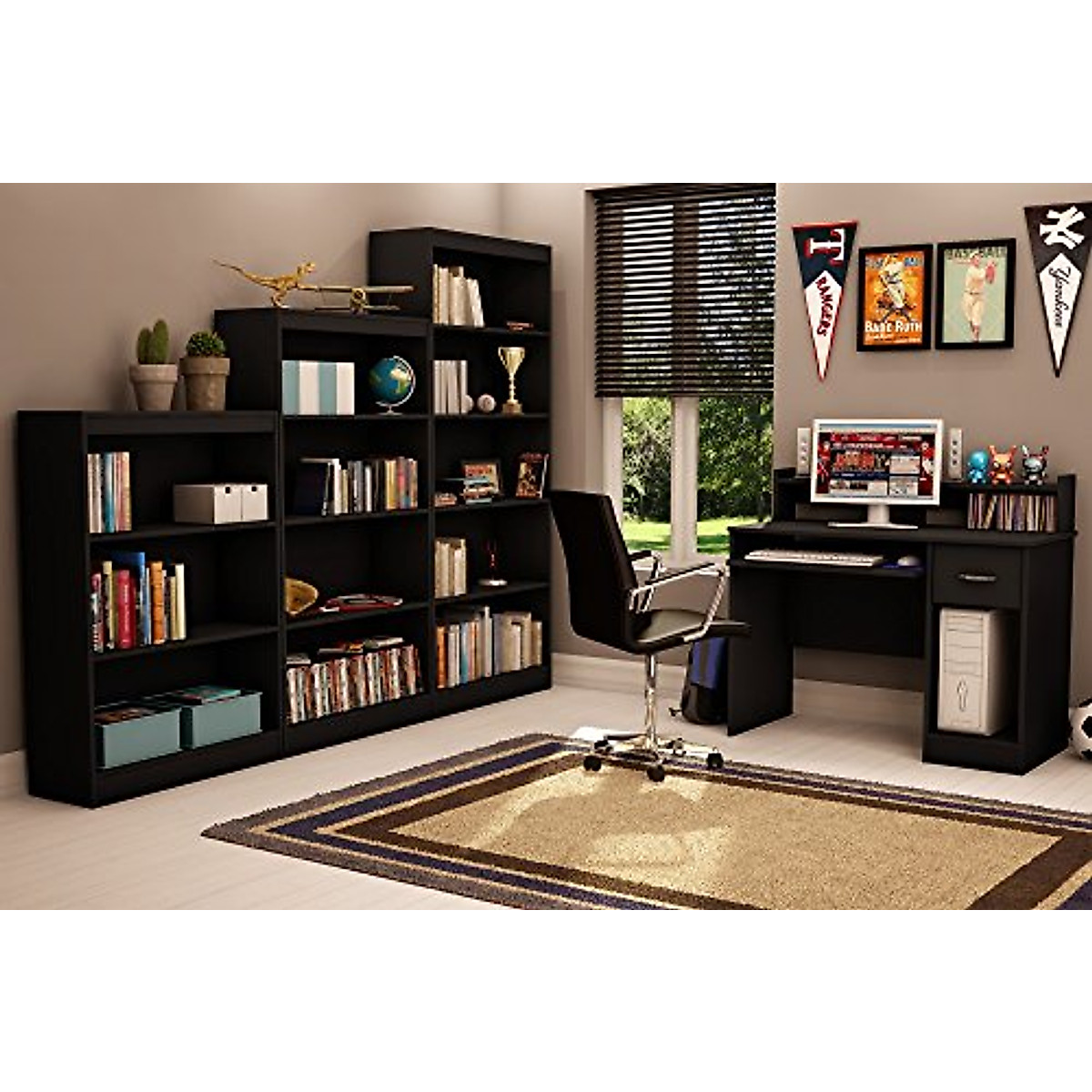 South Shore Axess 5-Shelf Bookcase - Black