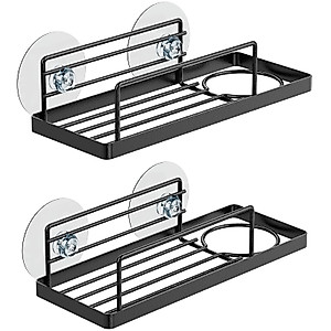 iSPECLE Sponge Holder with Suction Cups, 3-in-1 Sponge Holder for Kitchen Sink, Kitchen Sink Caddy, Dish Sponge Holder for Saving Space, Black,2 Packs