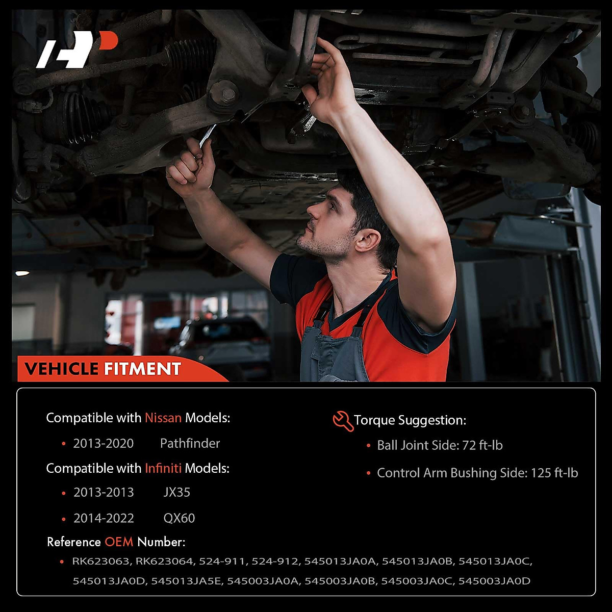 A-Premium 2 x Front Lower Control Arm Assembly, with Ball Joint & Bushing, Compatible with Nissan Pathfinder 2013-2020, Infiniti QX60 2014-2022, JX35 2013, Replace # K623063 K623064