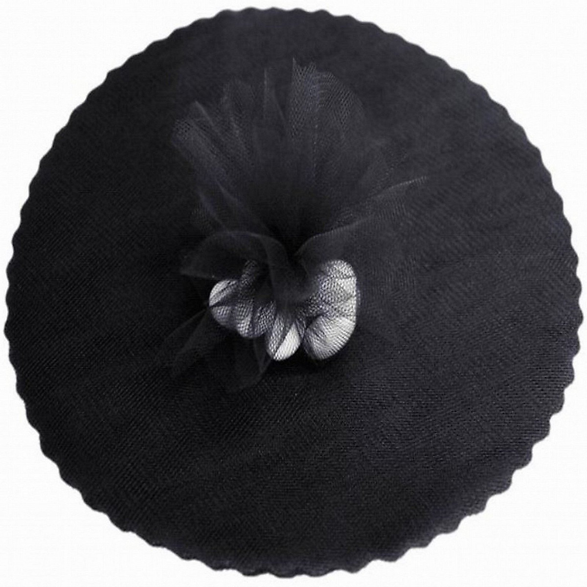 100 Black Scalloped Tulle Circles 9" Wedding Favor Wrap
