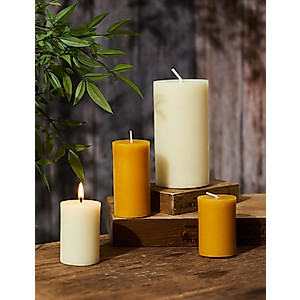 olorvela Beeswax Pillar Candles Set of 2 - Beeswax Candles Clearance Bees Wax Candles for Home Pillar Candles 3x6 inch 100% Pure Wax Candles