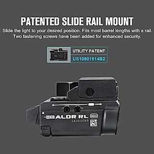 OLIGHT Baldr RL Mini 600 Lumens Compact Rail Mounted Weaponlight with Red Beam and White LED Combo, Magnetic USB Rechargeable Tactical Flashlight with 1913 or GL Rail, Built-in Battery