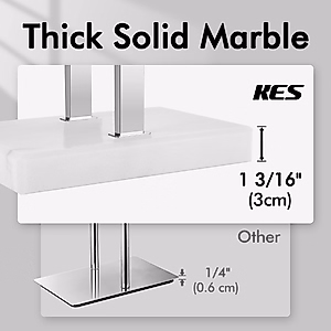 KES Standing Towel Rack for Bathroom with Marble Base, 2-Tier Towel Rack Stand for Floor, SUS304 Stainless Steel Polished Finish, BTH217