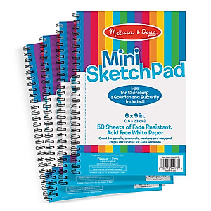 Melissa & Doug Mini-Sketch Spiral-Bound Pad (6 x 9 inches) - 4-Pack