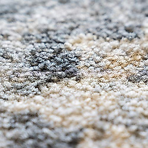 Maples Rugs Vintage Patchwork Distressed 2'6 x 3'10 Non Skid Washable Throw Rugs [Made in USA] for Entryway and Bedroom, Grey