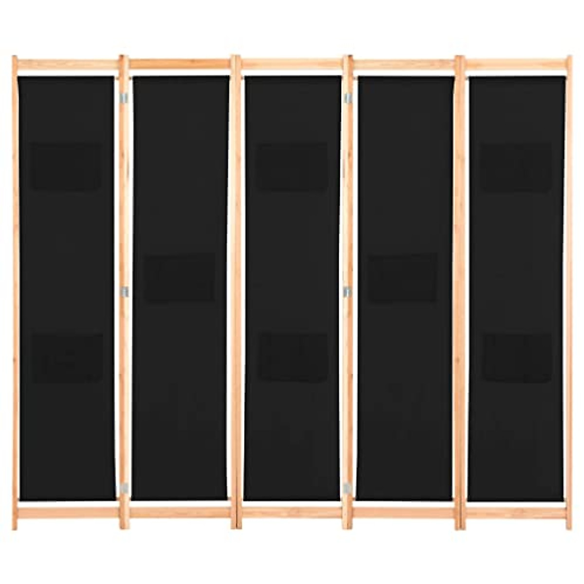 5-Panel Room Divider Black 78.7"x66.9"x1.6" Fabric,Freestanding Folding Screens Privacy Screen Wall Divider Portable Suitable forHome Office Restaurant Bedroom