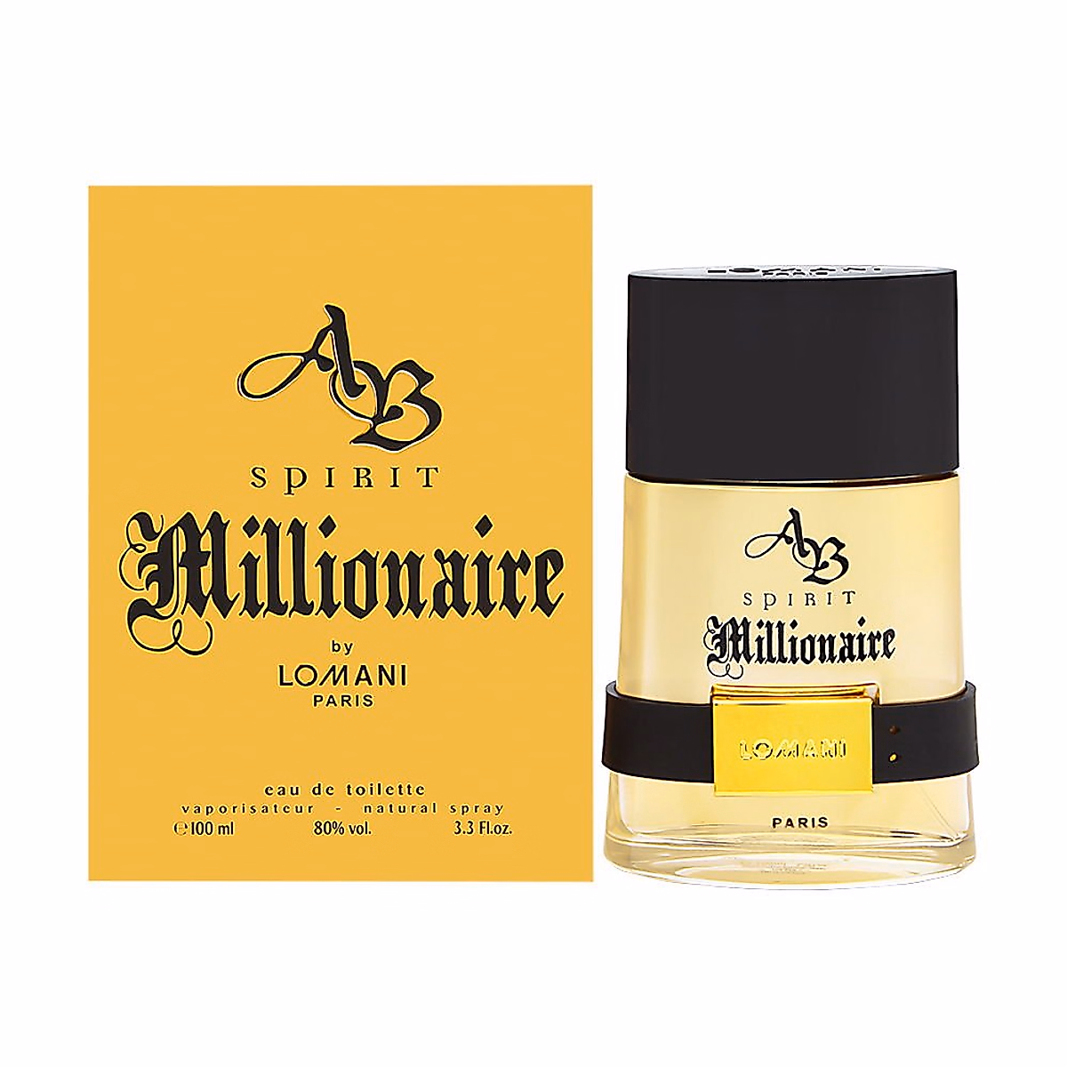 Lomani Ab Spirit Millionaire Eau De Toilette Spray for Men, Gold , 3.3 Ounce