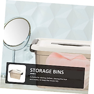 Zerodeko 2pcs Transparent Storage Box Clear Hamper Bin Clear Storage Bins Clothes Storage Organizer Storage Containers with Lids Plastic Book Storage Office Household Storage Basket Pp