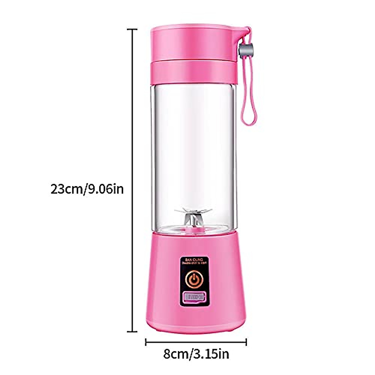 Portable Blender, Smoothie Juicer Cup, Mini Blender for Baby Food Mixing Machine with Updated 6 Blades, Secure Switch Electric Fruit Mixer USB Rechargeable Travel Handheld Fruit Juicer (Pink)