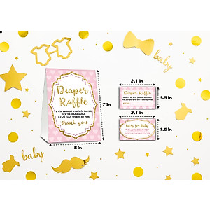 Baby Shower Cards Kit,A Little Princess Set of 25 Baby Shower Invitations with Envelopes, Book Request Cards for Baby Shower,Pink & Gold Baby Shower Party Favor Decoration(12)
