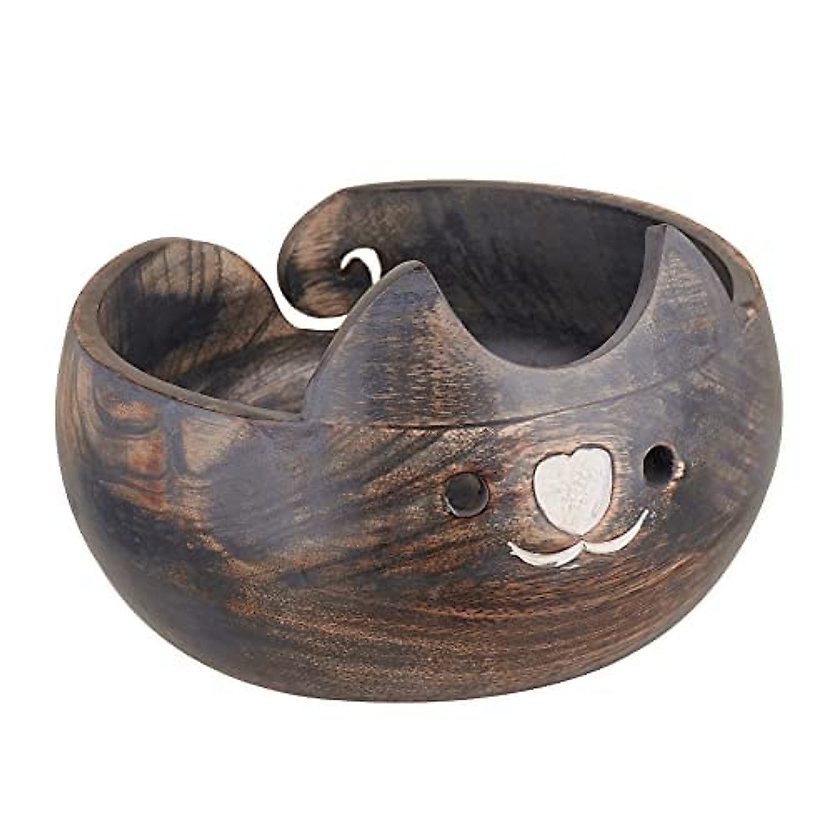 Eximious India Gifts for Women Wooden Yarn Bowl Knitting Bowl Large Crochet Yarn Holder YB2203 Handmade Crocheting Accessories and Supplies Organizer 7 x 3