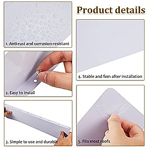 4 Pcs Gutter Valley Splash Guards Downspout Diverter Roof Rain Diverter White Roofing Gutter Guards with 40 Screws Gutters for House Residential Flat Shingle Roofs Corner (Straight)