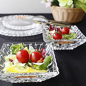 Nachtmann Bossa Nova Collection Square Dip Bowls, Set of 2, Clear Crystal Glass, Serving Dish for Sauce, Salsa, Ice Cream, and Dips, Giftable, 7.8 Inch, Clear, Dishwasher Safe